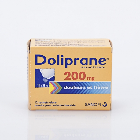 DOLIPRANE 200mg bte 12 sachets (Paracétamol) - Mon-armoire-a-pharmacie.com