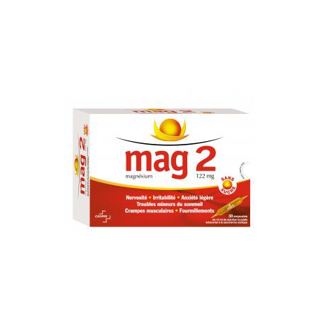 Mag 2 ( magnésium 122mg ) 30 Ampoules - Mon-armoire-a-pharmacie.com