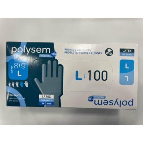 boite de 100 gants polysem medical en L