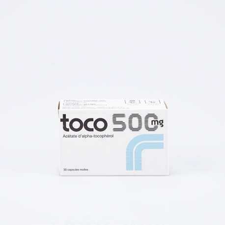 TOCO 500mg 30 caps (Acétate d'alpha-tocophérol) - Mon-armoire-a ...